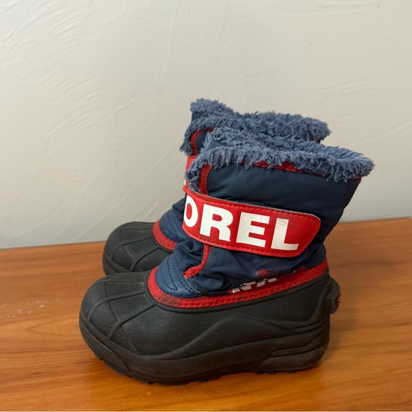 Sorel | Shoes | Sorel Snow Commander Kids Snow Boot Navy Blue Red ...